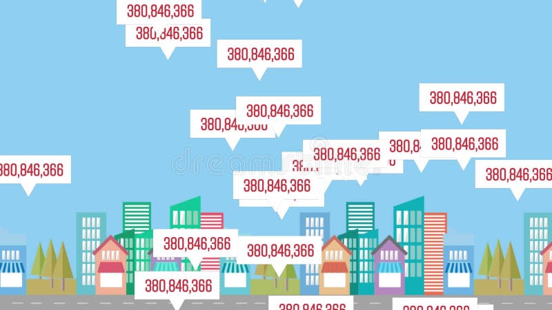 Multiple Speech Bubbles with Increasing Numbers Floating Against ...