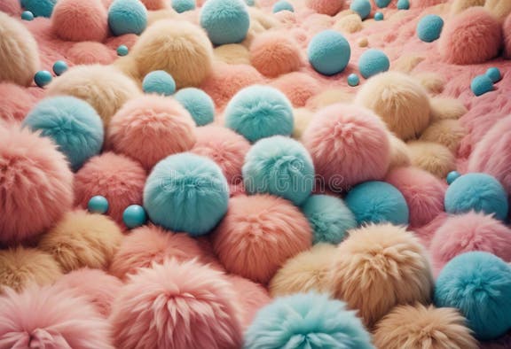 Multiple Spheres Covered in Soft and Fluffy Fur Stock Illustration ...