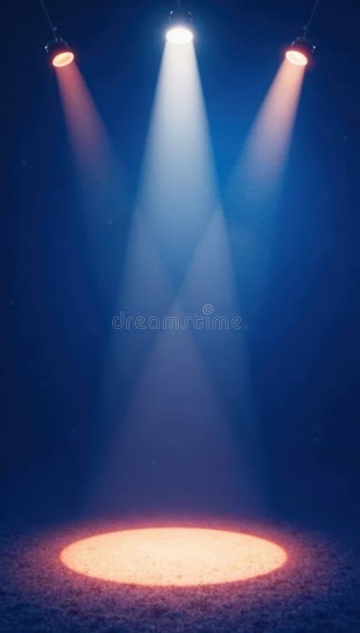 Multiple Spotlight Beams Intersect on Rich Royal Blue, Background ...