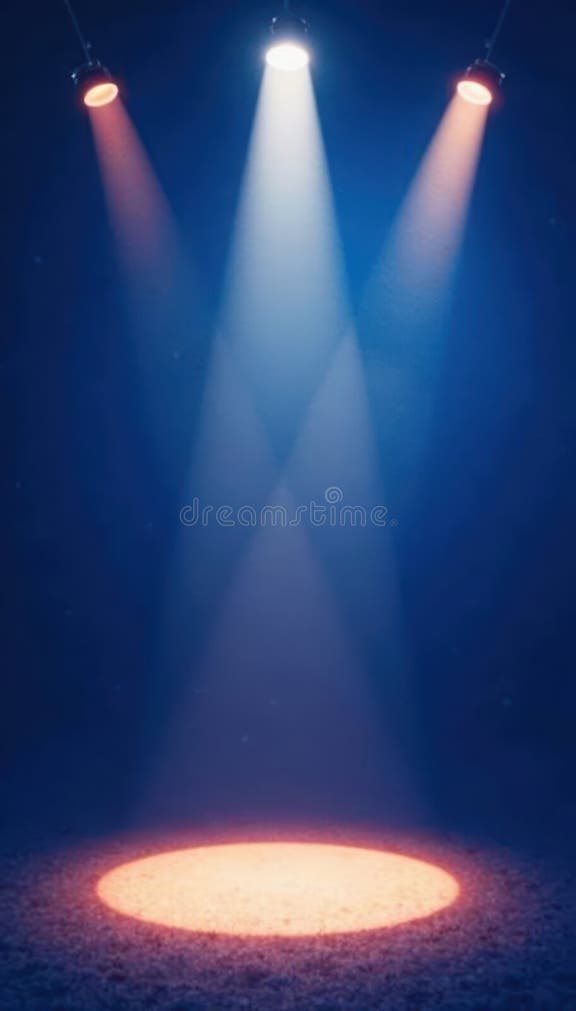 Multiple Spotlight Beams Intersect on Rich Royal Blue, Background ...