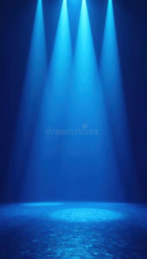 Multiple Spotlight Beams Intersect on Rich Royal Blue, Concert, Stage ...