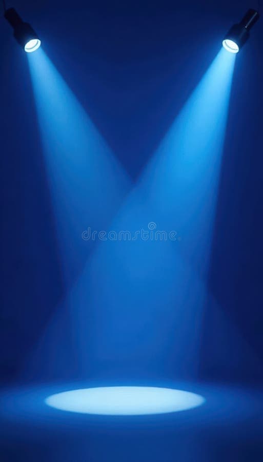 Multiple Spotlight Beams Intersect on Rich Royal Blue, Royal Blue ...