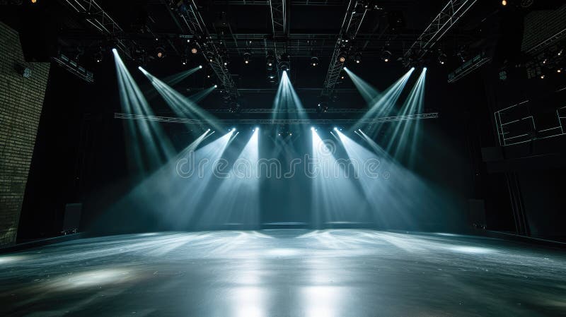 Multiple Spotlights Illuminate the Stage, Casting a Captivating Glow on ...