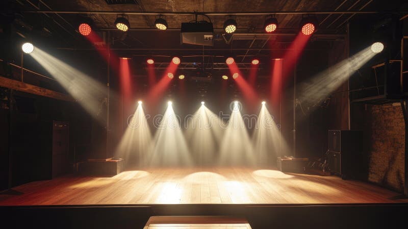Multiple Spotlights Illuminate the Stage, Casting a Captivating Glow on ...