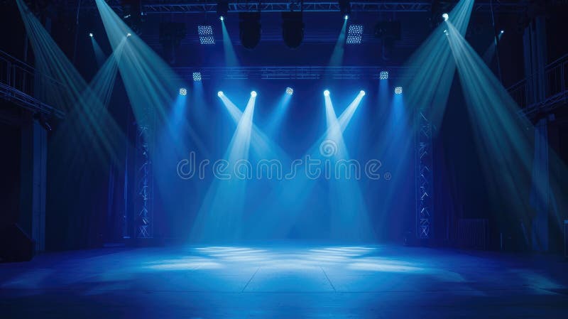 Multiple Spotlights Illuminate the Stage, Casting a Captivating Glow on ...