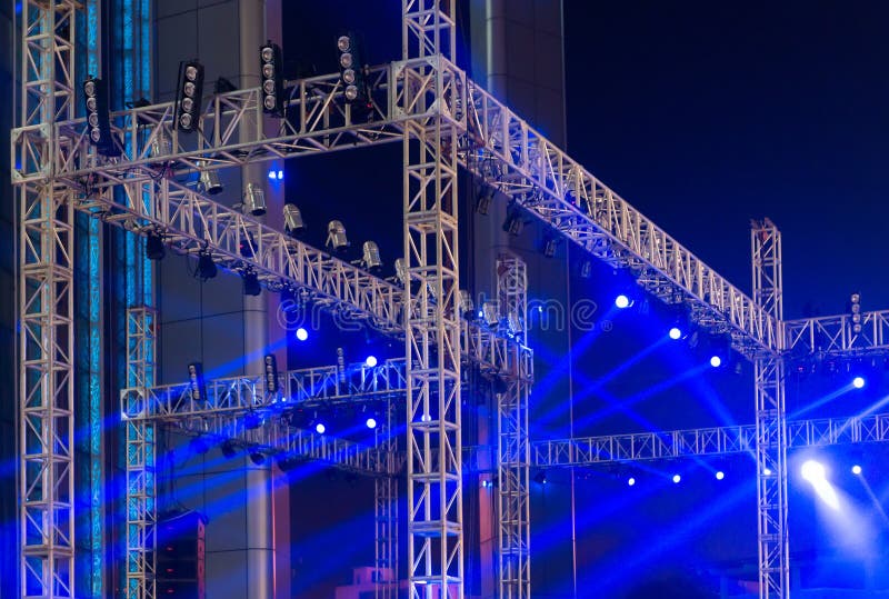 Multiple Spotlights Railing on Ceiling Wall. Stock Image - Image of ...