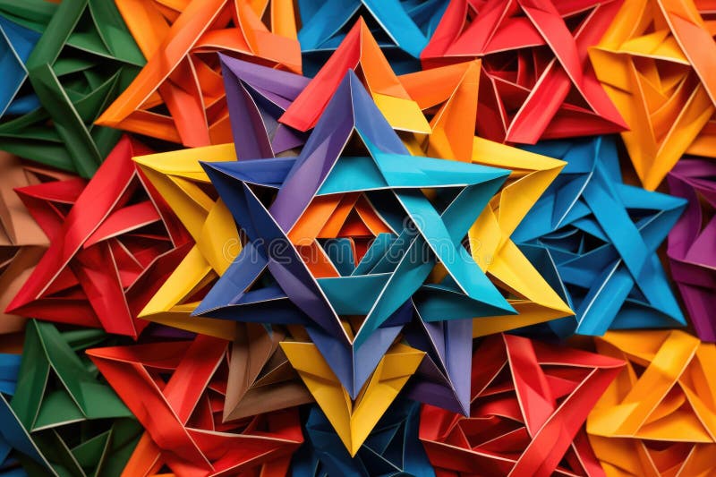Multiple Star of David Patterns Cut Out from Colored Paper Stock ...
