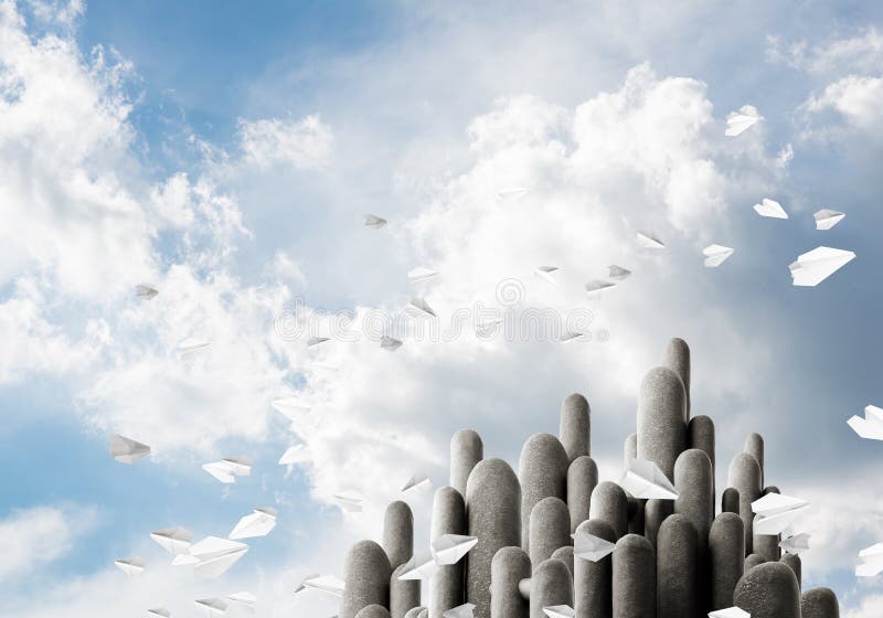 Multiple Stone Columns with Breathtaking Landscape Stock Photo - Image ...