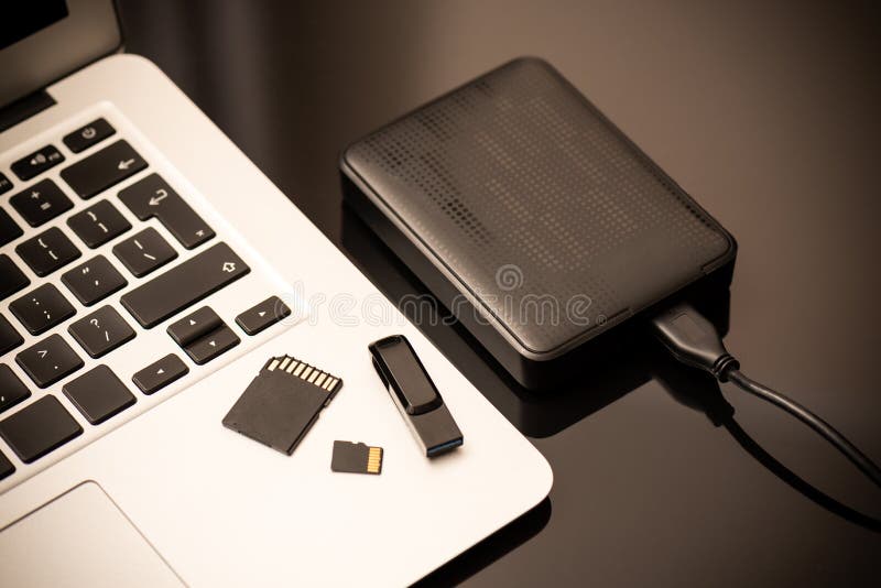 Multiple Storage Devices, Data Security Stock Image - Image of digital ...