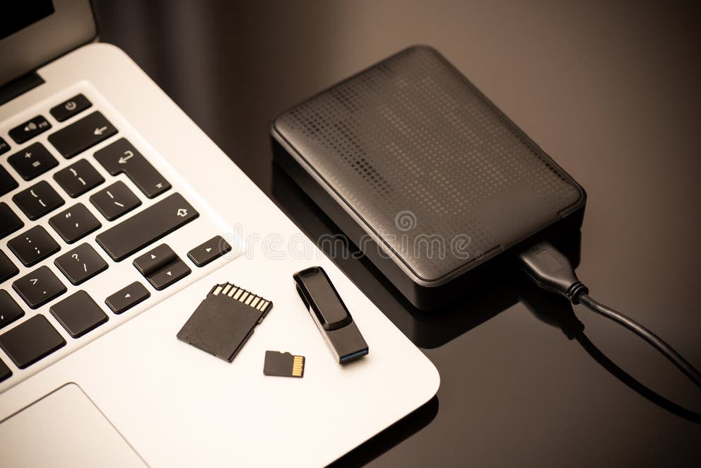 Multiple Storage Devices, Data Security Stock Image - Image of digital ...