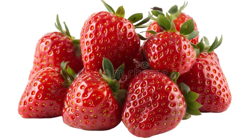 Multiple Strawberries Arranged on a White Surface Stock Photo ...