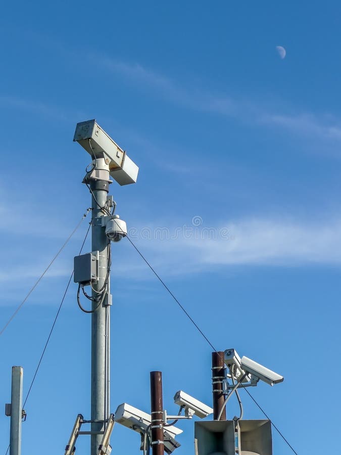 Multiple Surveillance Cameras Stock Image - Image of camera, blue: 68133457