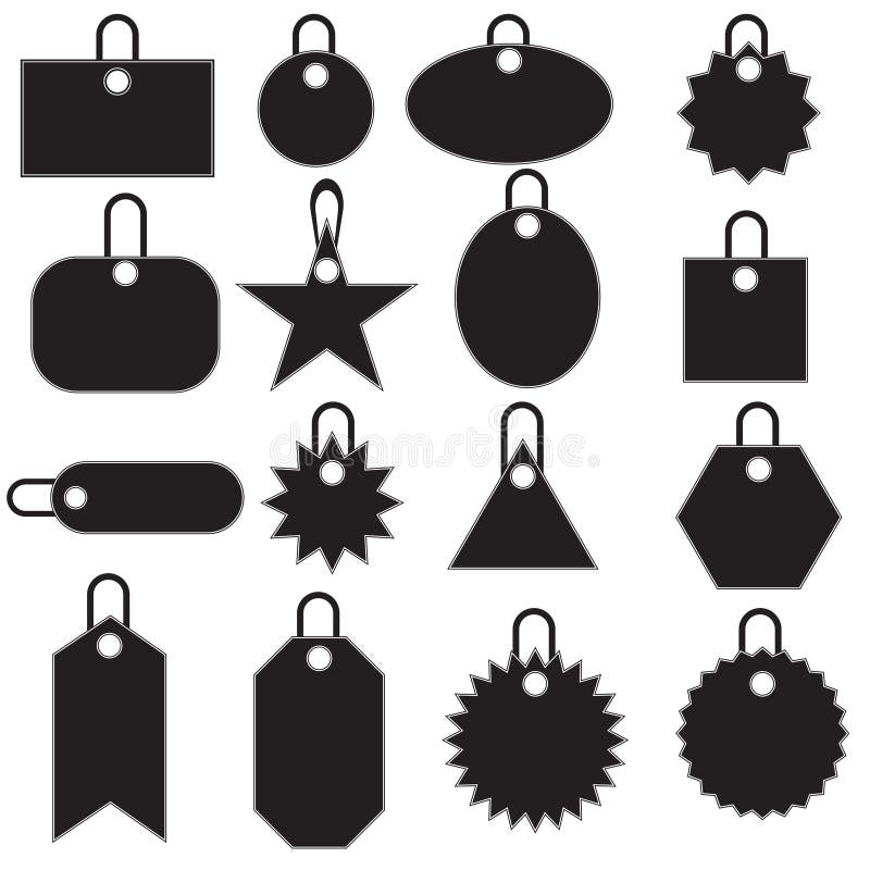 Multiple Tag Icons - black stock vector. Illustration of labels - 10153917