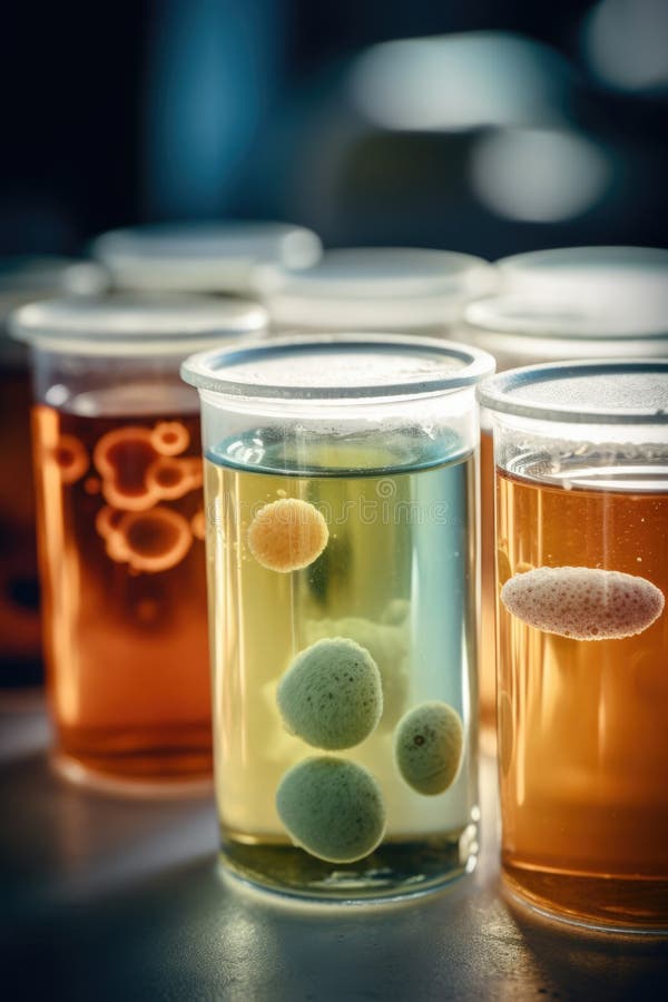 Multiple Test Tubes with Bacteria Cells, Created Using Generative Ai ...