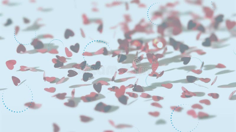 Multiple Throbber Icons Floating Against Multiple Hearts Falling Over ...