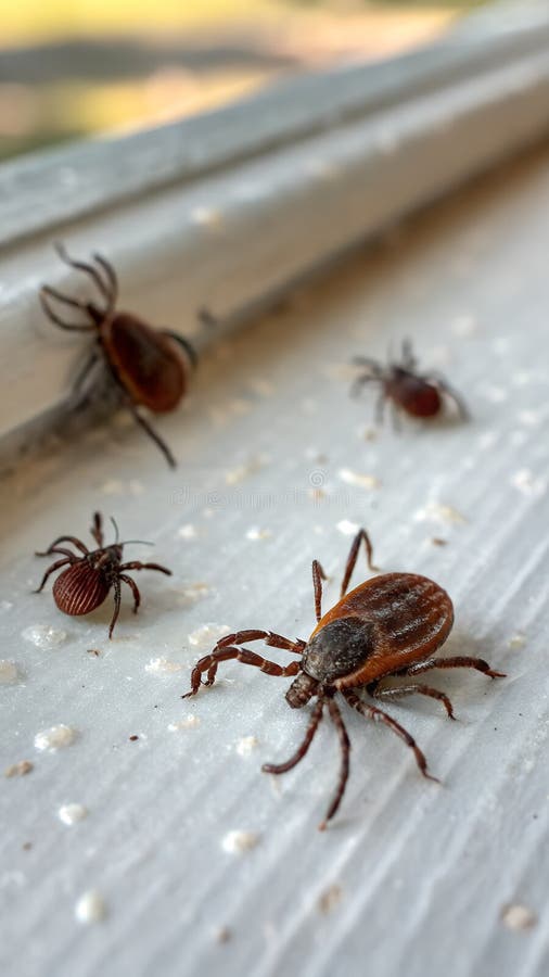 Multiple Ticks on a Surface. Showcasing the Importance of Pest Control ...