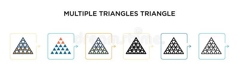Multiple Triangles Triangle Vector Icon in 6 Different Modern Styles ...