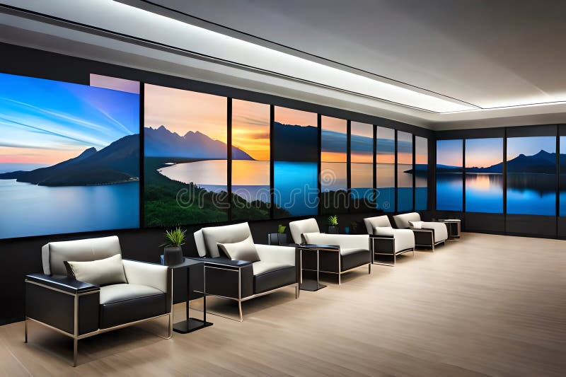 Multiple Tv Screens Video Wall Digital Concept. Photo Stock ...