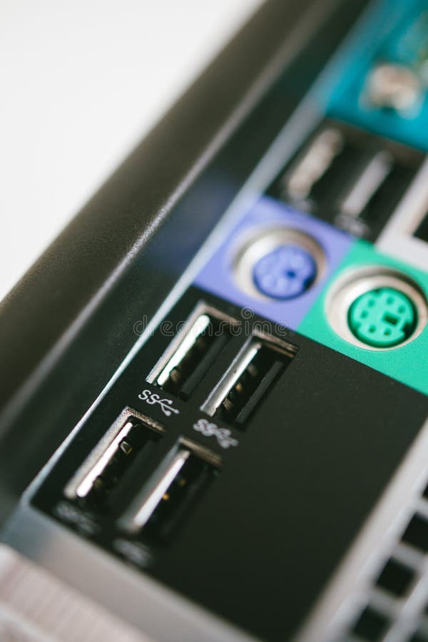 Multiple USB 3 and USB 2 Ports Workstation Stock Image - Image of ...