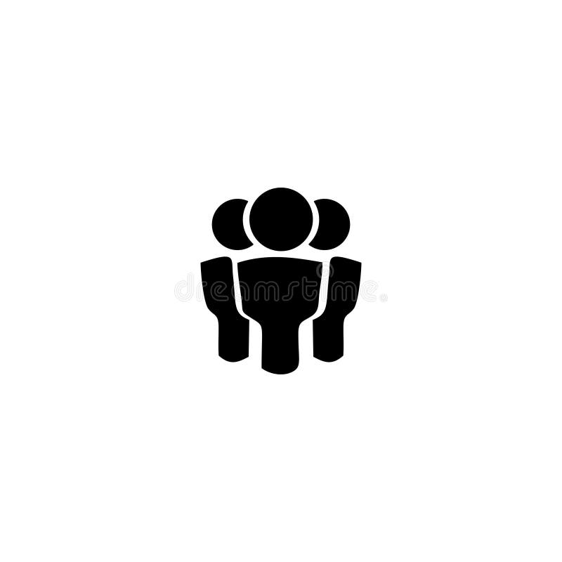 Multiple Users Silhouette Icon and Simple Flat Symbol for Website ...