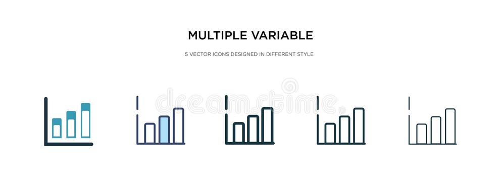 Multiple Variable Bars Data Icon in Different Style Vector Illustration ...
