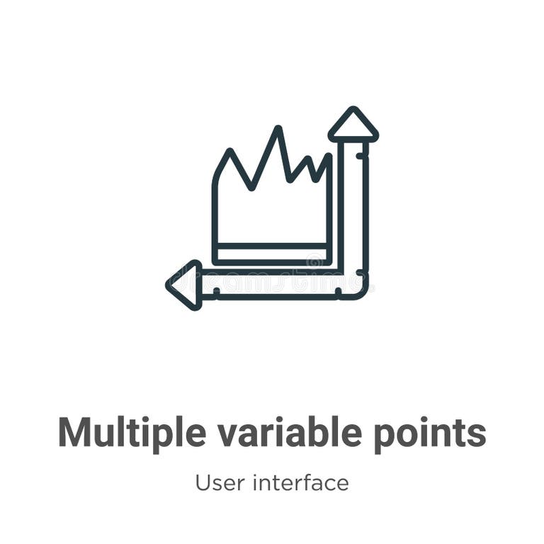 Multiple Variable Points Line Chart Outline Vector Icon. Thin Line Black Multiple Variable ...