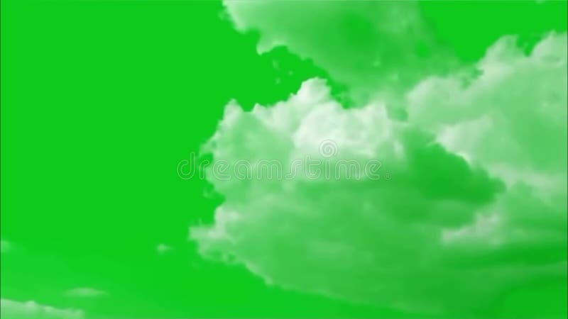 Realistic White Clouds Moving Across Bright Green Screen Background for ...