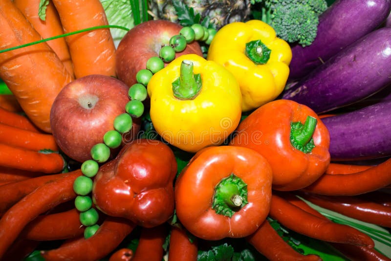 Multiple Vegetables and Fruits Stock Photo - Image of vegetarian ...