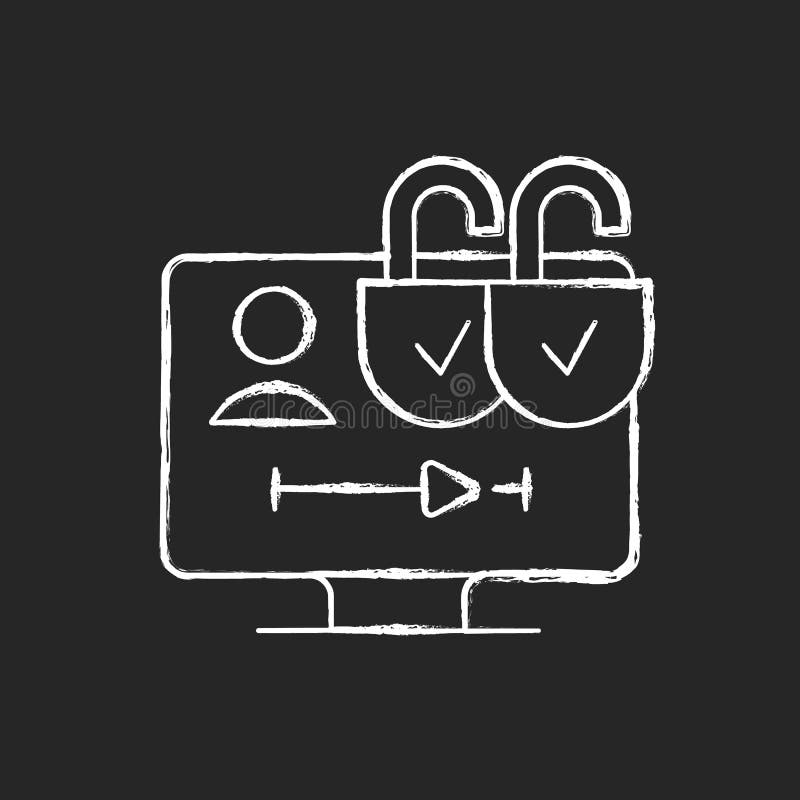 Multiple Viewer Profiles Chalk White Icon on Black Background Stock ...