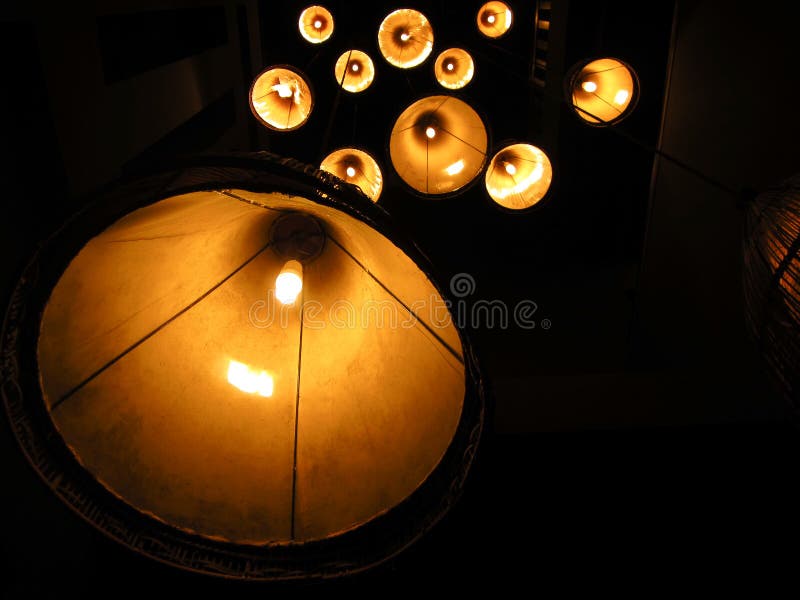 Lighting Of Warm Lamp Or Yellow HID Lamp And Lighting Of Sunset Stock ...