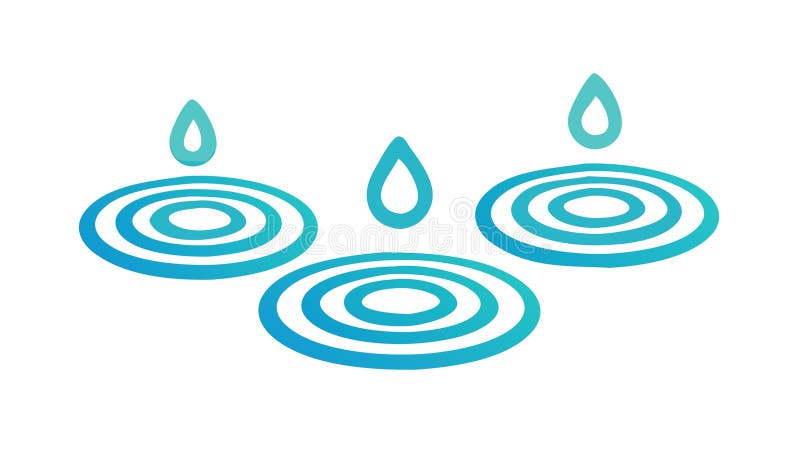 Multiple Water Drop Ripples, Fluidity Impact, Vector Design Generative ...