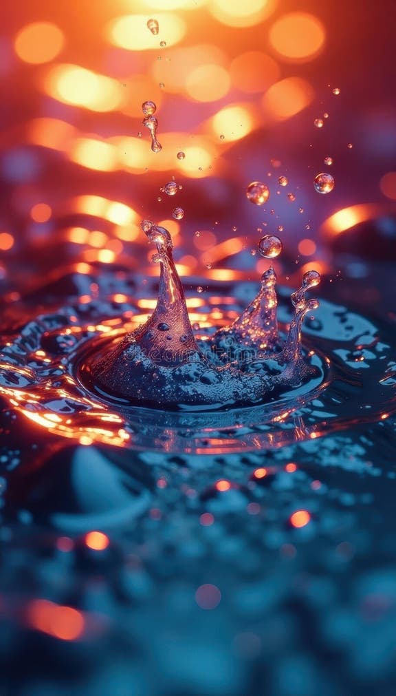 Multiple Water Drops, Forming a Complex Splash Pattern , Isolated ...
