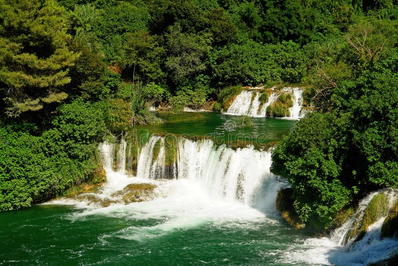 Multiple Waterfalls and Rapids Stock Image - Image of creek, mountain ...