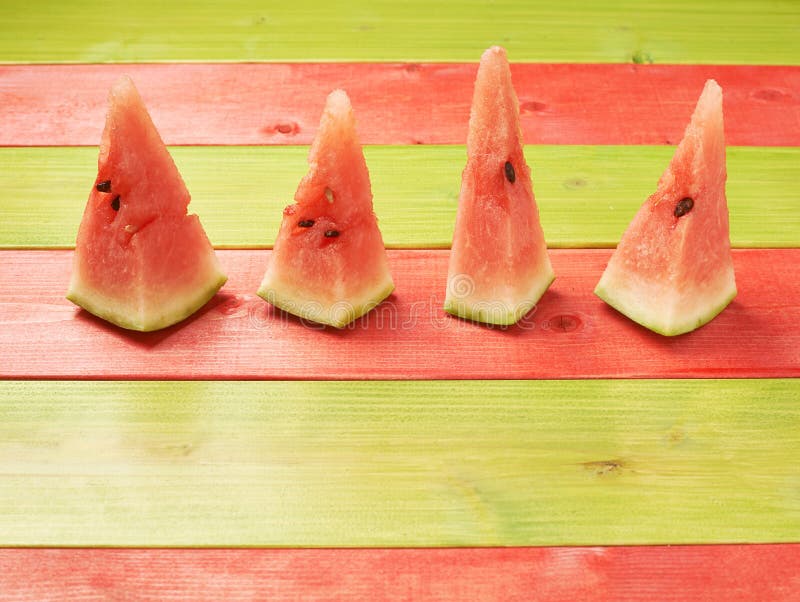 Multiple Watermelon Pieces Composition Stock Image - Image of bright ...