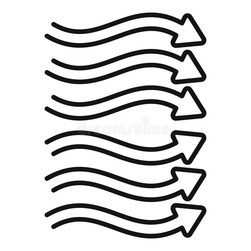 Multiple Wavy Arrows Pointing in the Same Direction Stock Illustration ...