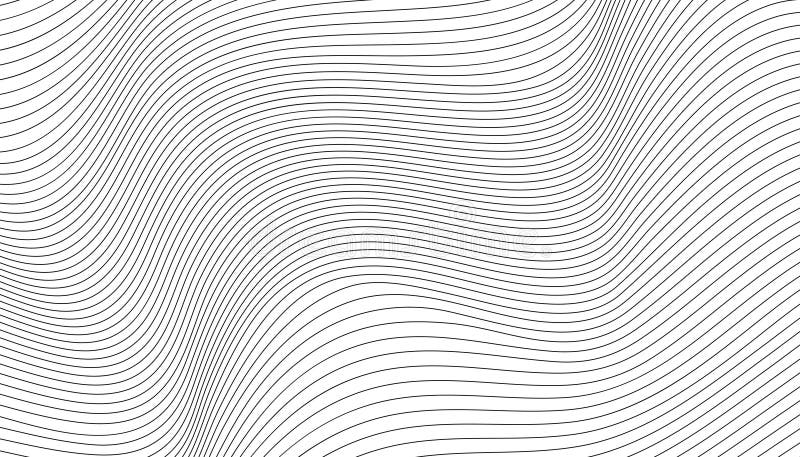 Multiple Wavy Line. Black Wavy Line Seamless Pattern. Horizontal Curved ...