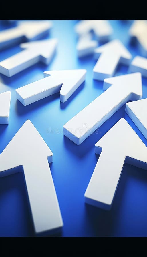 Multiple White Arrows Pointing Upwards, Concept of Growth and Progress ...