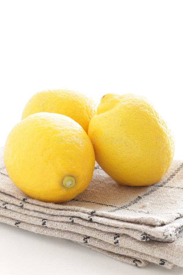 Freshness lemon on cloth stock photo. Image of space - 158564248