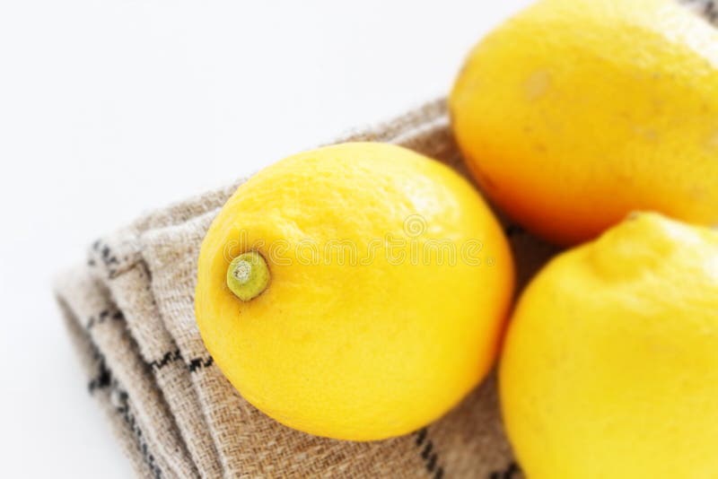 Freshness lemon on cloth stock image. Image of citrus - 158564349