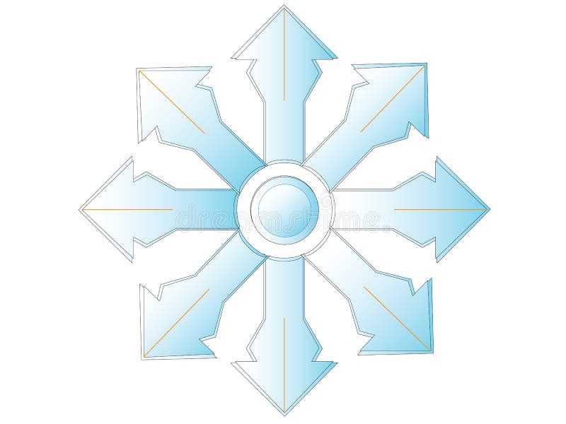 Multiple White Cross with Orange Edge Stock Illustration - Illustration ...