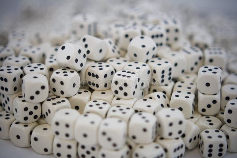 Multiple White Dice with Black Spots Stock Image - Image of white ...