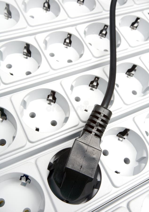 Multiple white outlet stock image. Image of power, isolated - 13338867