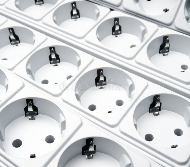 Multiple white outlet stock photo. Image of electricity - 13317060
