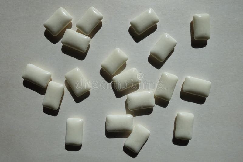 Multiple White Pieces of Chewing Gum Stock Image - Image of yummy ...