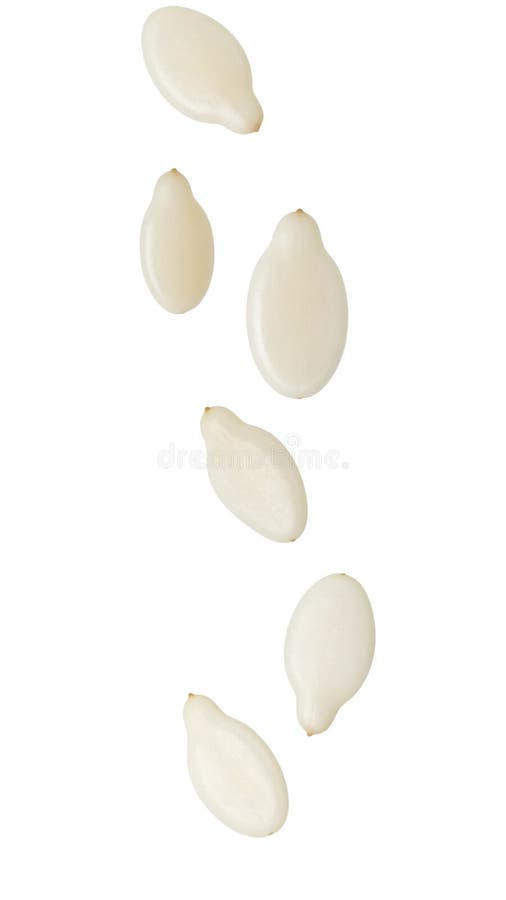 Multiple White Sesame Seeds Falling on Transparent Background Stock ...