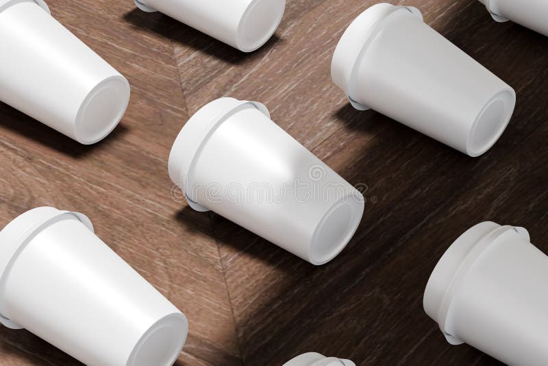 Multiple White Take Away Coffee Cup for Mockup Presentation Branding ...