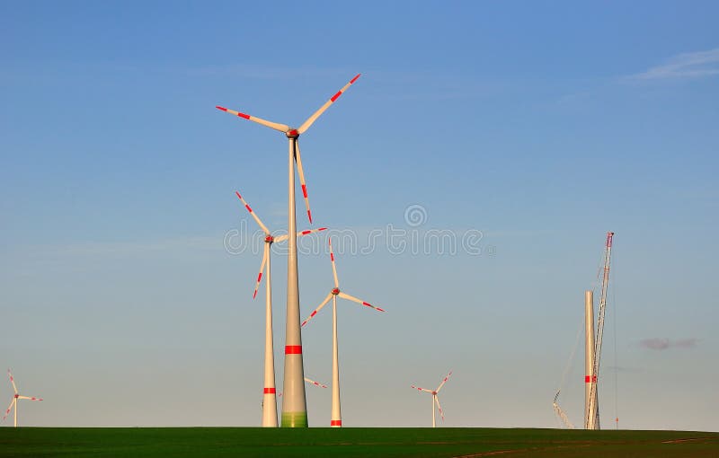 Multiple wind generators. stock image. Image of field - 28903279