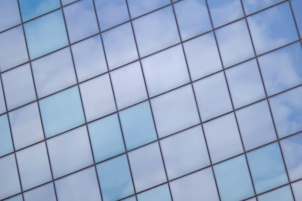 Multiple Windows Background with Sky Reflection Stock Image - Image of ...