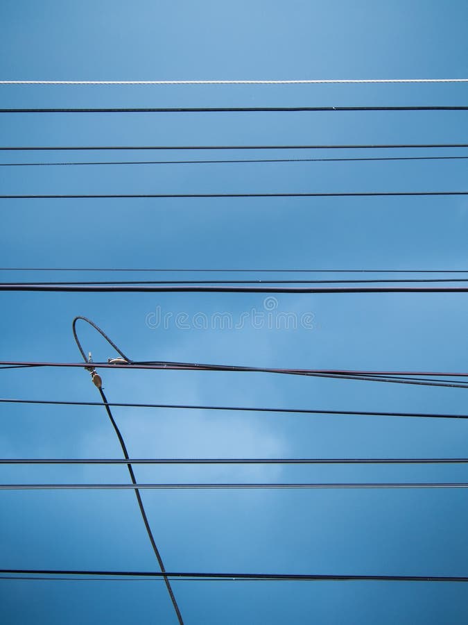 Multiple Wires are Parallel Lines Stock Photo - Image of black, blue ...