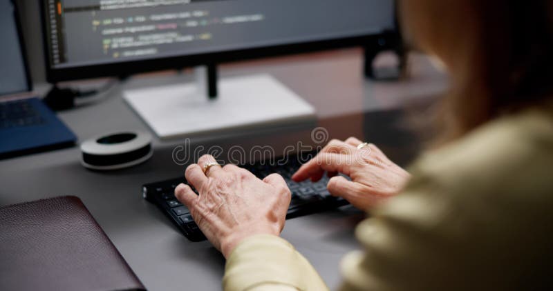 Multiple Women Programmer: a Girl Developer in Front Stock Photo ...